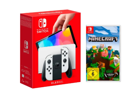 Igralna konzola Nintendo Switch (OLED model), vključen Minecraft, bela ...