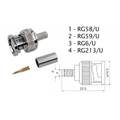 BNC konektor Cabletech, za koaksialni kabel RG6U | Enaa