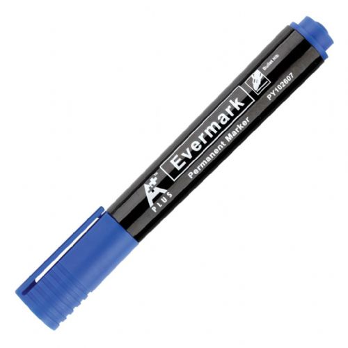 A PLUS Permanentni marker EVERMARK, moder okrogla konica 12 KOS | Enaa