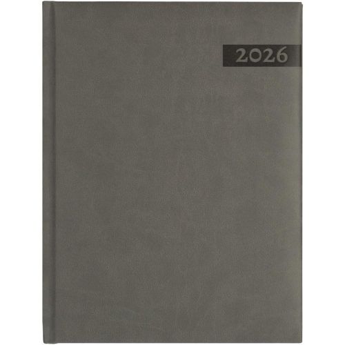 Poslovnik s tedenskimi datumi, 20 × 26,9 cm, siv, leto 2026 rokovnik