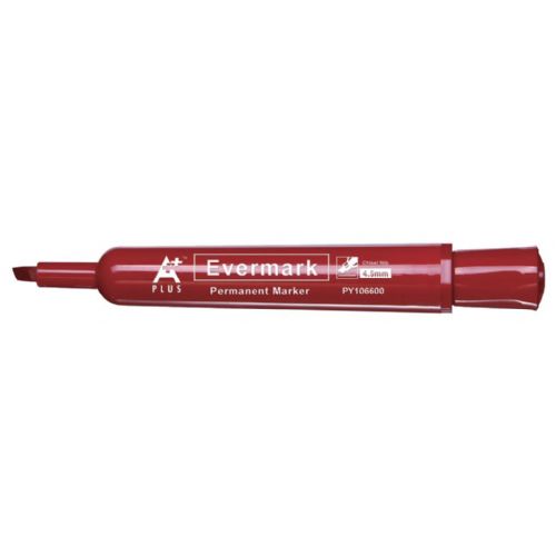 A PLUS Permanentni marker EVERMARK, rdeč prirezana konica 12 KOS | Enaa