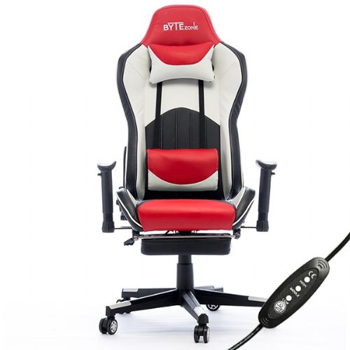 Gaming stol Bytezone DOLCE, masažna blazina (črno-rdeč) | Enaa