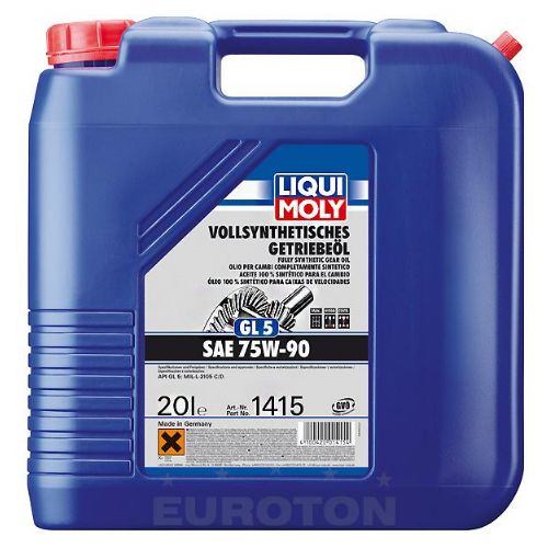 LIQUI MOLY FULLY SYNTHETIC GEAR OIL 75W90 20L OLJE MENJALNIKA | Enaa