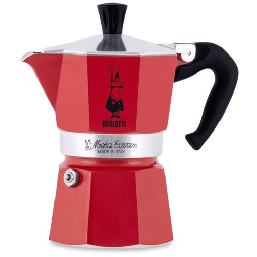 Kafetiera Bialetti Moka Express, 6 skodelic, rdeč | Enaa