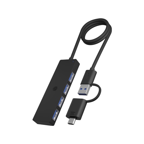 USB hub Icy Box IB-HUB1424-C3, črna | Enaa