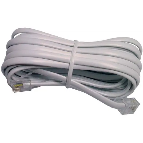 Telefonski kabel Cabletech, ploščati, 15 m, bel | Enaa