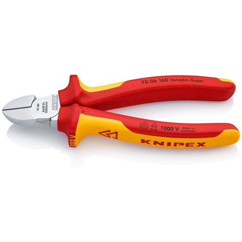 Stranske rezalne klešče Knipex 70 06 160, rdeča/rumena | Enaa