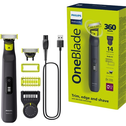Moški urejevalnik Philips Oneblade QP6542/15, suha in mokra uporaba ...